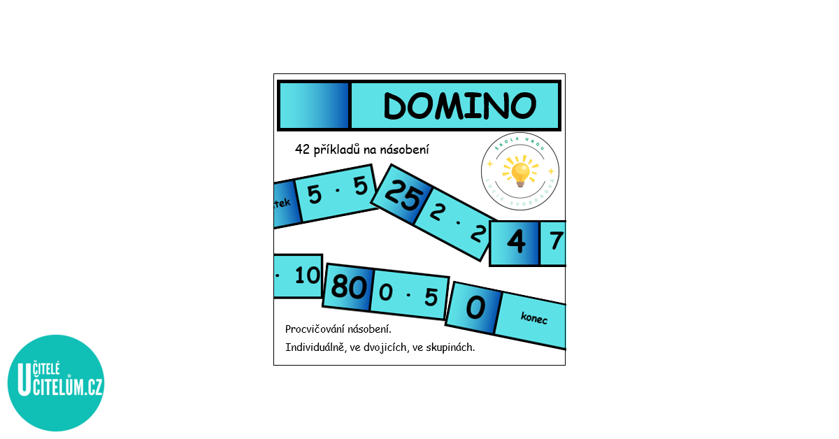 Domino - násobení - Matematika | UčiteléUčitelům.cz